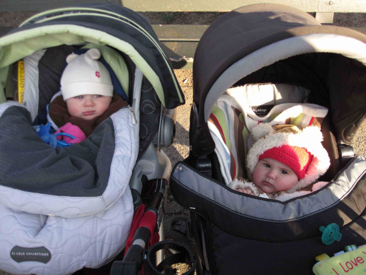 Luca and his friend Maddie on a cold day walk through the park. We ...